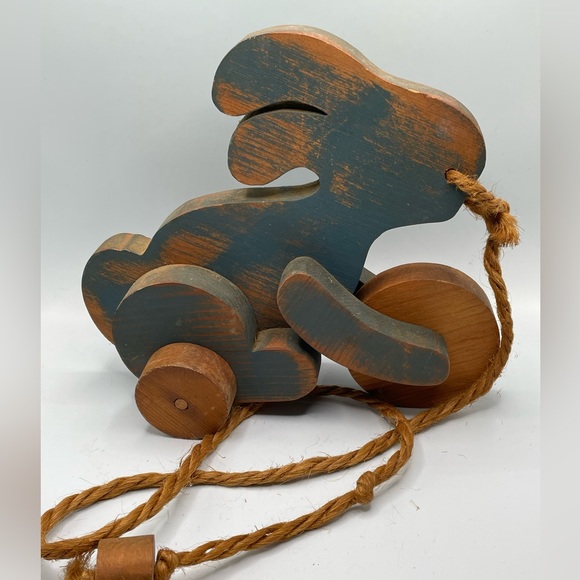 Unbrandec | Accents | Rustic Vintage Folk Art Wooden Carved Rabbit On ...